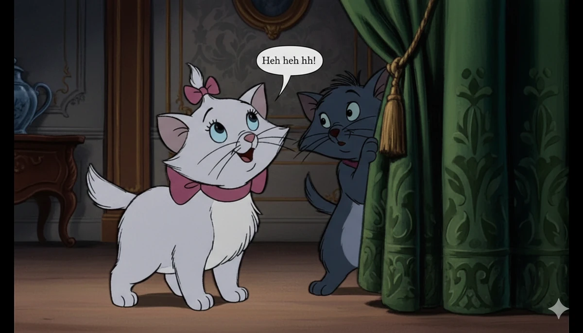 Berlioz plays peek-a-boo at Marie (Gemini) | Fan art Fun Wiki | Fandom