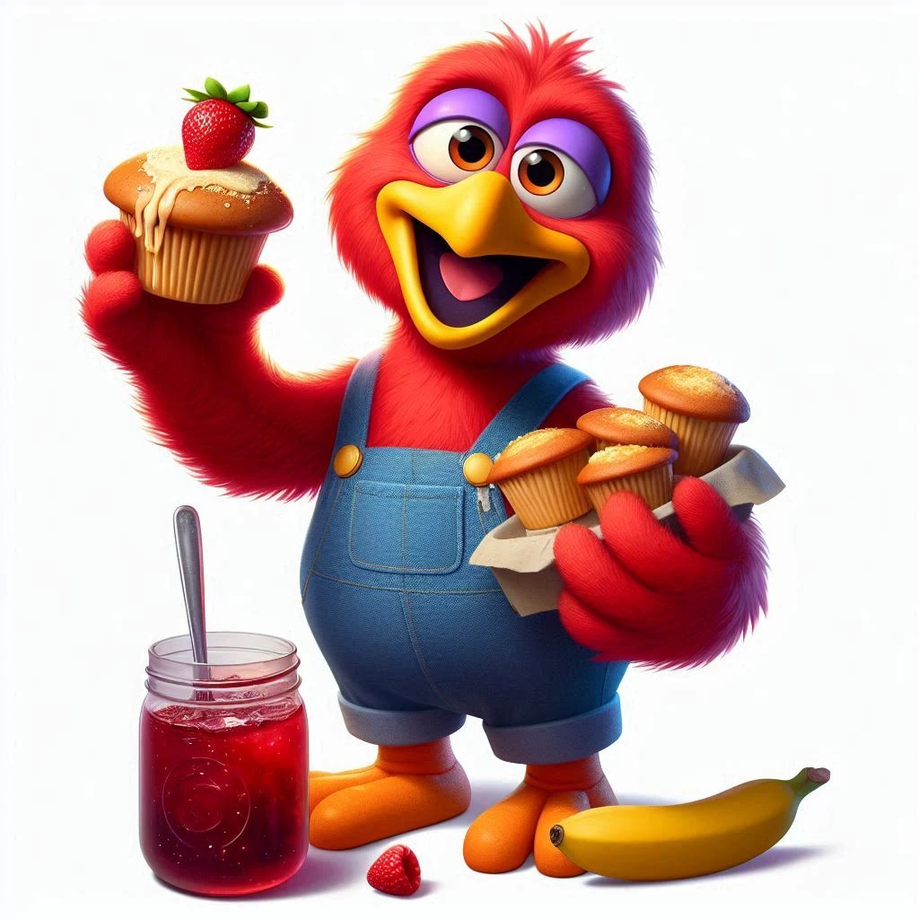 The Same Photo While I Eat Muffins and Jelly with a Banana Harvey Bird ...