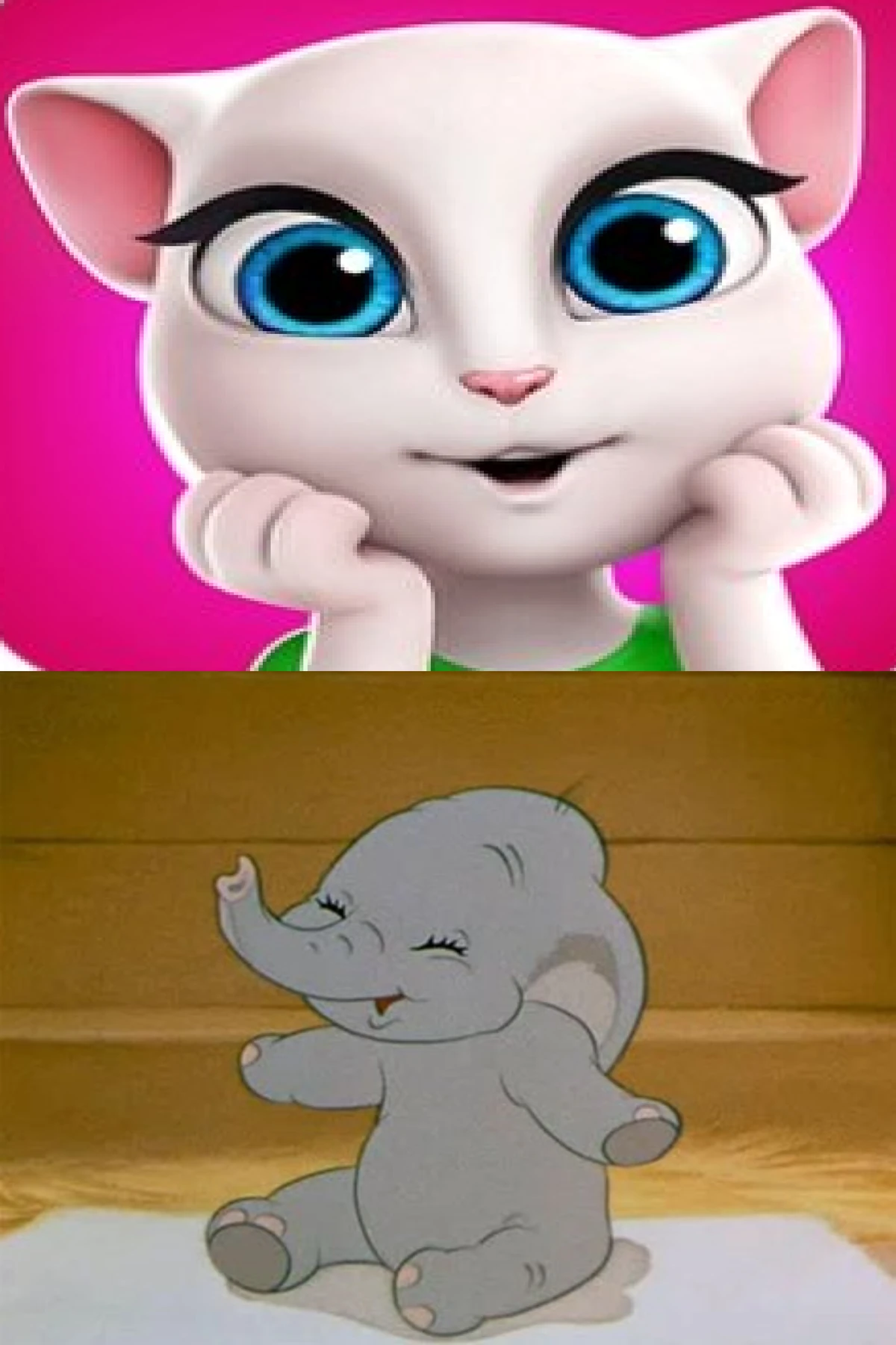 Talking Angela's reaction to Baby Dumbo by MaxietheFox2005 (DeviantArt stuff) | Fan art Fun Wiki ...