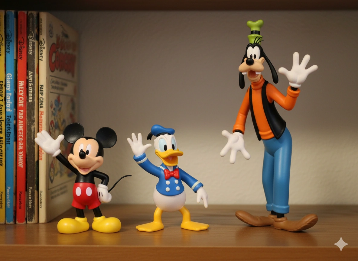 Mickey Mouse, Donald Duck and Goofy (PVC toy figurine set) (Made by ...