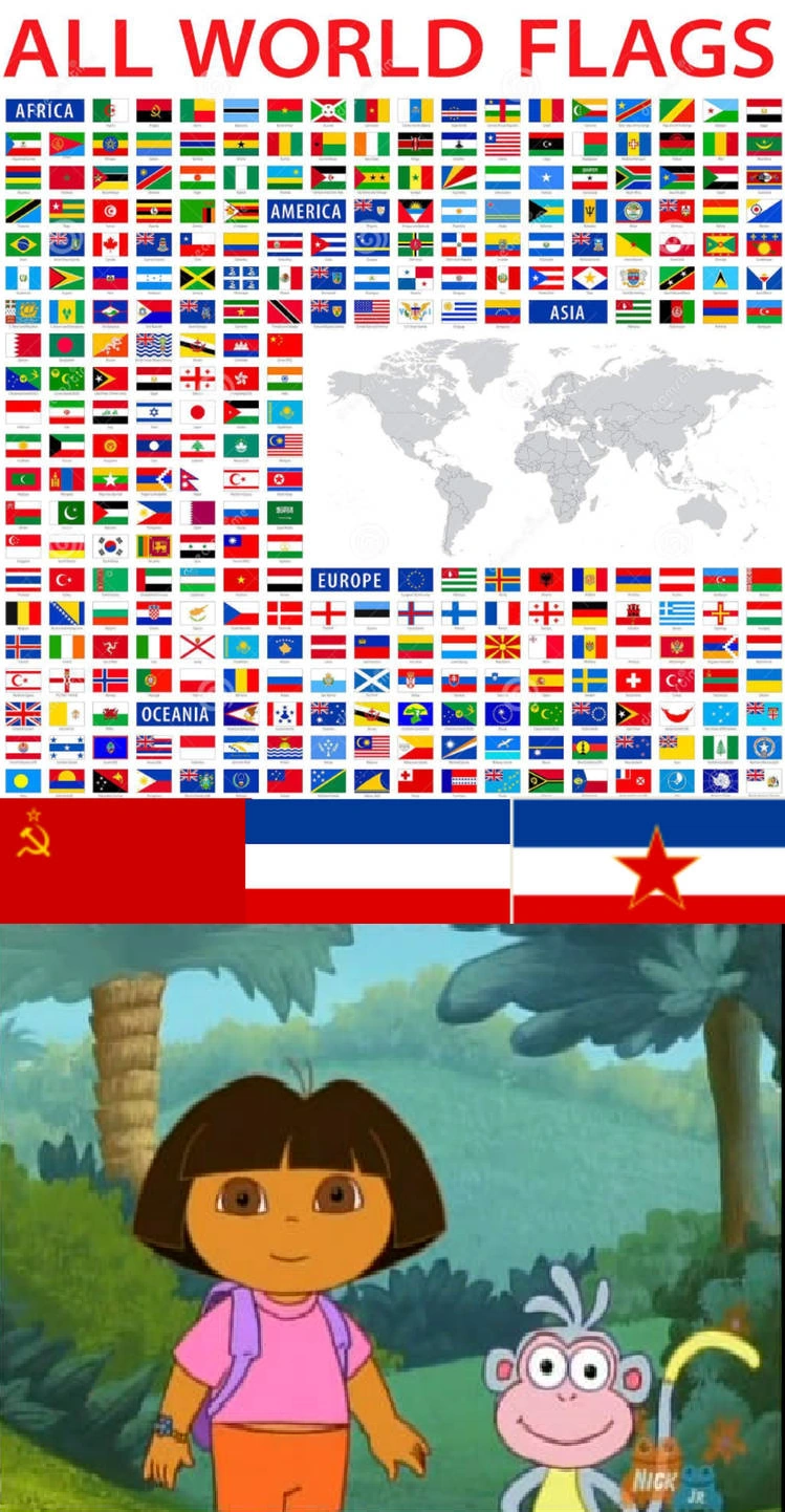 Dora and Boots are Happy at The Countries Flags by joseluislobatohumane ...