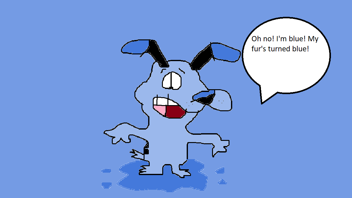Courage the Cowardly Dog painted in blue by SidabaTheToonLord ...
