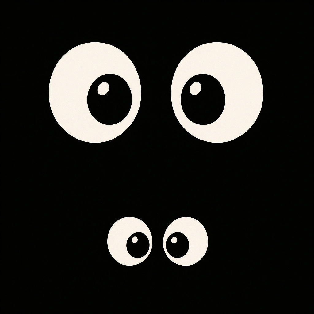 Big eyes and small eyes in darkness (Copilot AI stuff) | Fan art Fun ...