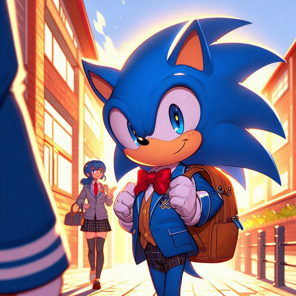 Sonic the Hedgehog as a school boy (Bing AI) by MaxietheFox2005 ...