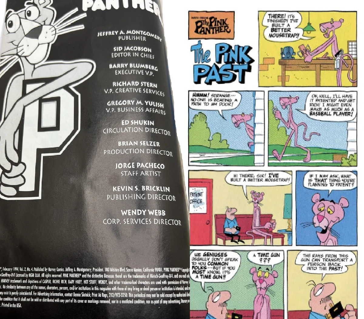 Harvey Comics - Pink Panther No 1 (November 1993, page cover, exclusive ...