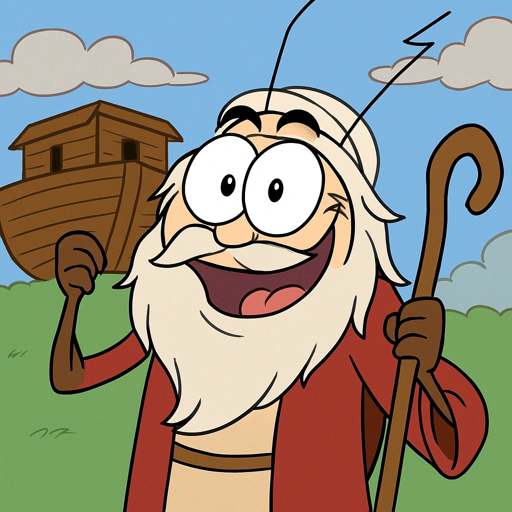 Reg Roach as Noah (Noah's Ark) (Copilot Al) | Fan art Fun Wiki | Fandom