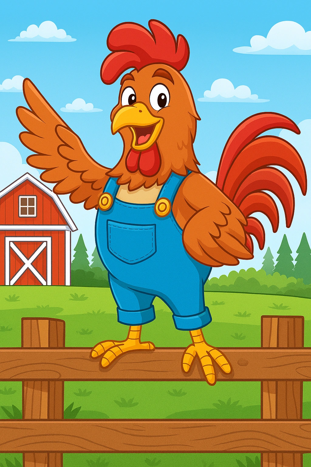 A rooster wore overalls in the farm (Copilot AI stuff) | Fan art Fun ...