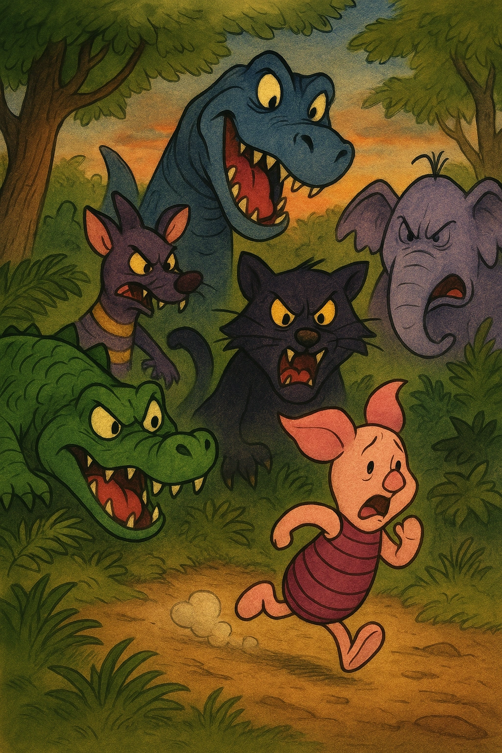 Piglet is dreaming a scary nightmare of woozles and crocosnores and ...