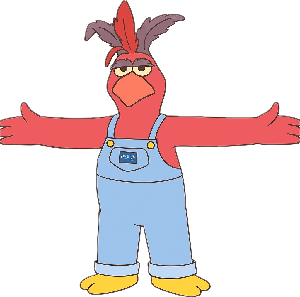 Shirley Bird Wears Overalls with a t-pose | Fan art Fun Wiki | Fandom