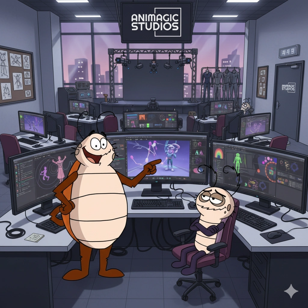 Rube Roach and Reg Roach in Animagic Studio in South Korea (Gemini ...