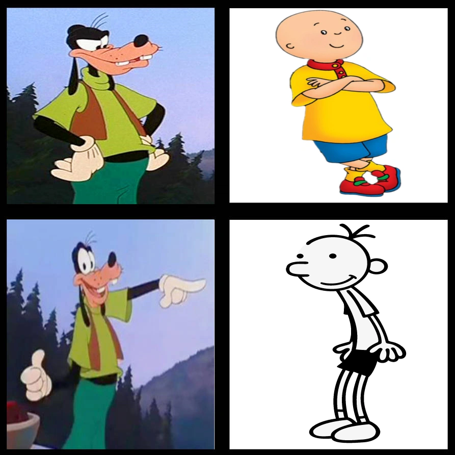 Goofy Likes Greg Heffley over Caillou by MaxietheFox2005 (DeviantArt ...