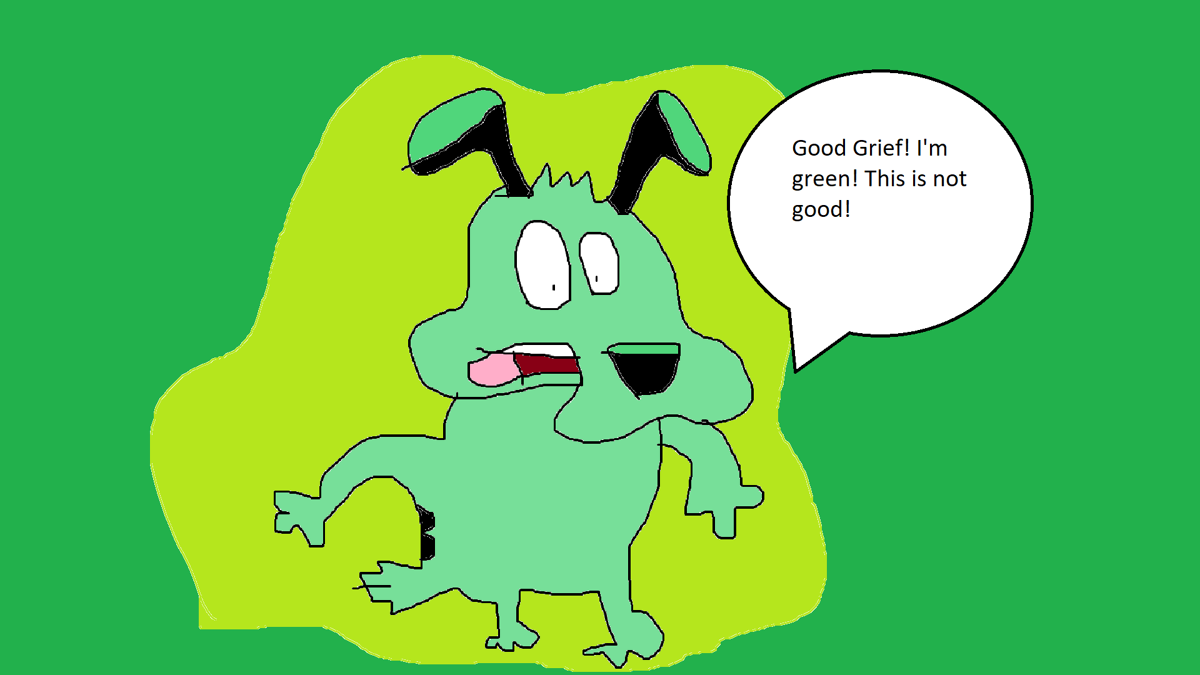 Courage the Cowardly Dog painted in green by SidabaTheToonLord ...