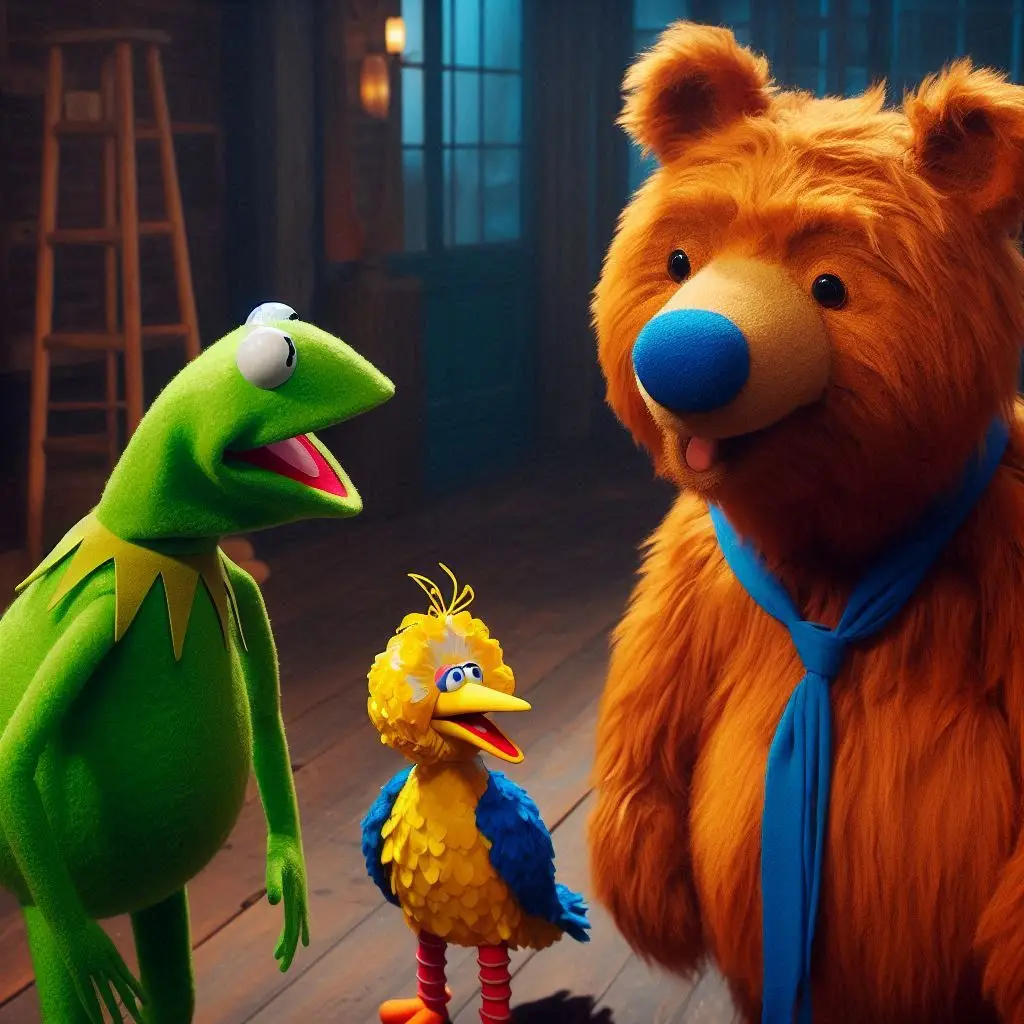 Kermit the Frog meets Bear and Big Bird by mnwachukwu16 (DeviantArt stuff) | Fan art Fun Wiki ...