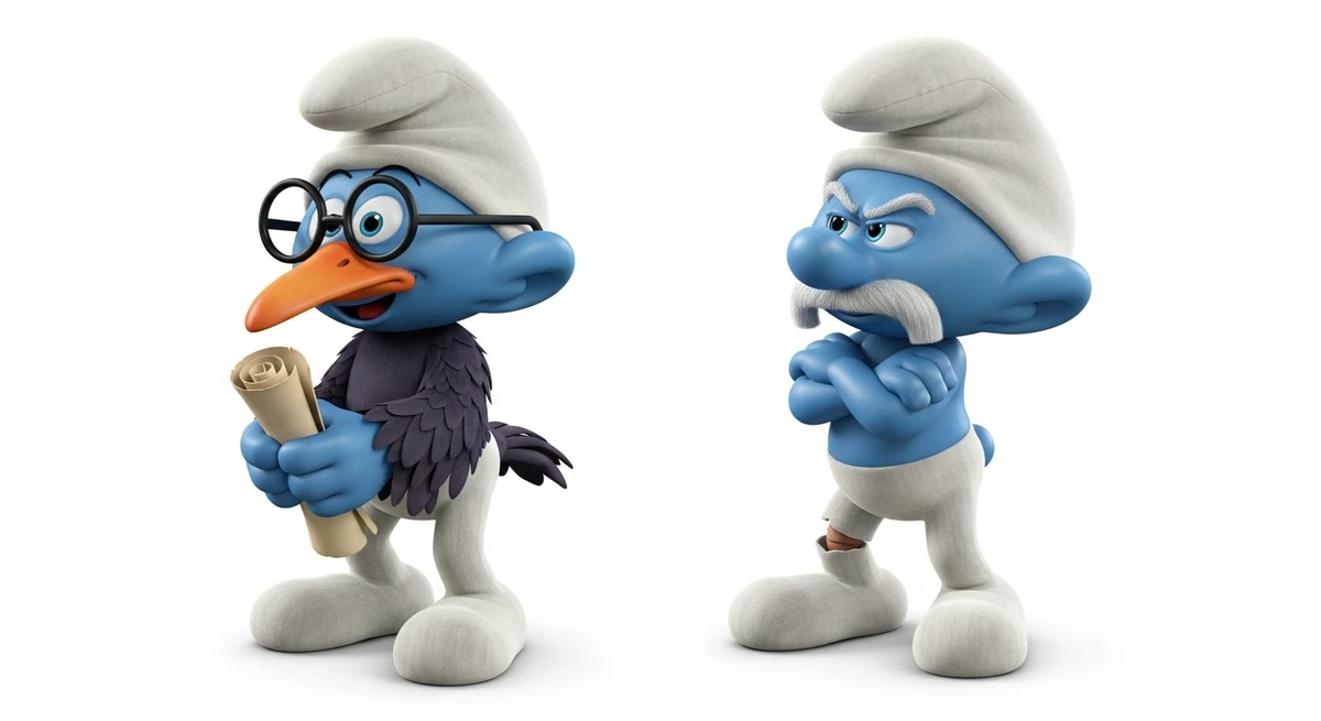 Brainy Smurf (Schtroumpf a Lunettes) as Jeremy the Crow and Grouchy ...