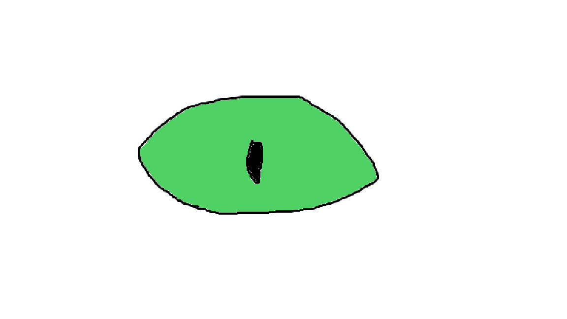 Green cat eye on white background (BFDI vs TVOKids, YouTube stuff ...