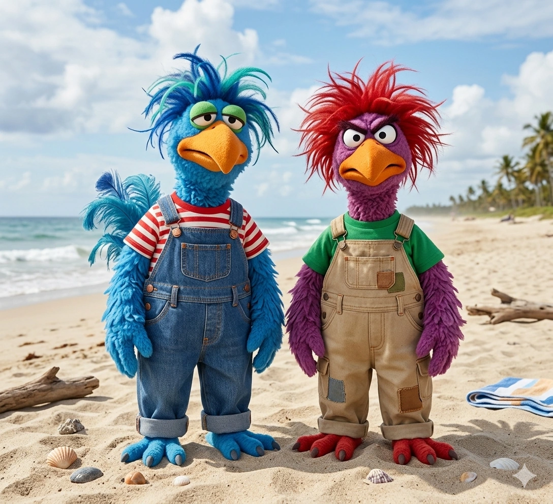 Mel and Duke Birds Wear Overalls (Gemini stuff) | Fan art Fun Wiki | Fandom