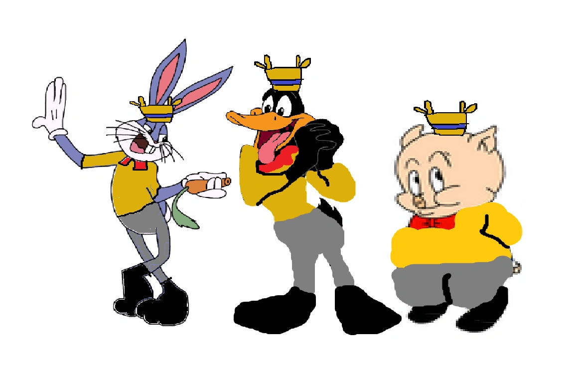 Bugs Bunny, Daffy Duck and Porky Pig in Bean Scout outfits by ...