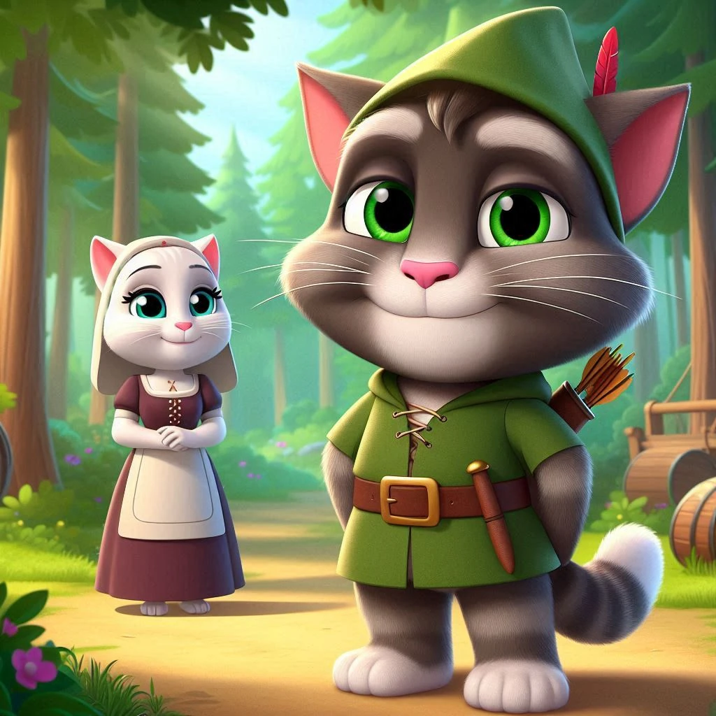 Talking Tom as Robin Hood and Talking Angela as Maid Marian (Bing AI) by MaxietheFox2005 ...