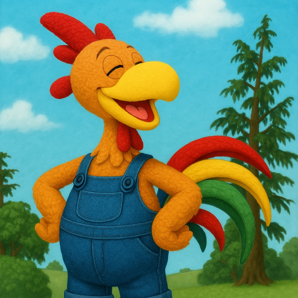 Ray the Rooster Wears Overalls | Fan art Fun Wiki | Fandom
