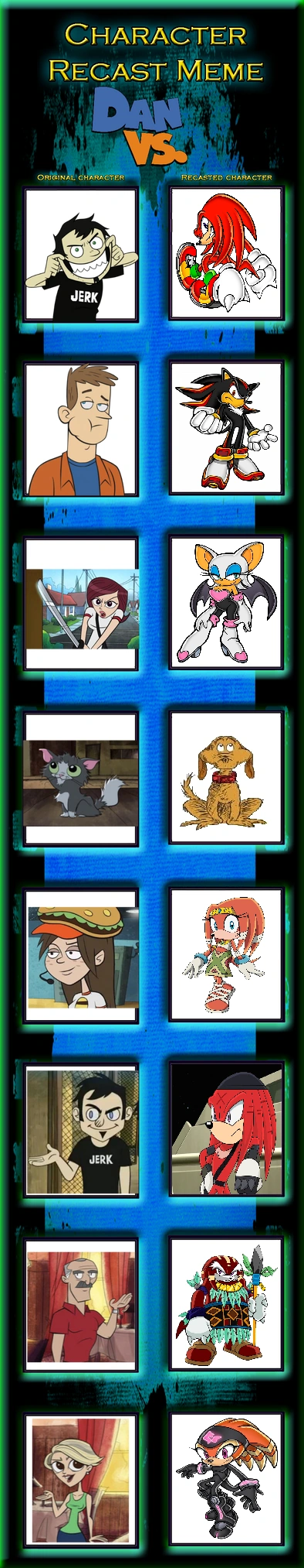 Knuckles Vs. (Dan Vs.) cast meme by MaxietheFox2005 (DeviantArt stuff ...