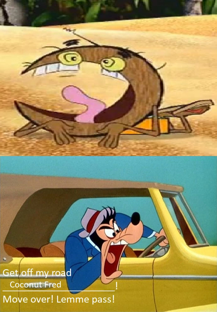 Goofy shouts at Coconut Fred (DeviantArt stuff) | Fan art Fun Wiki | Fandom