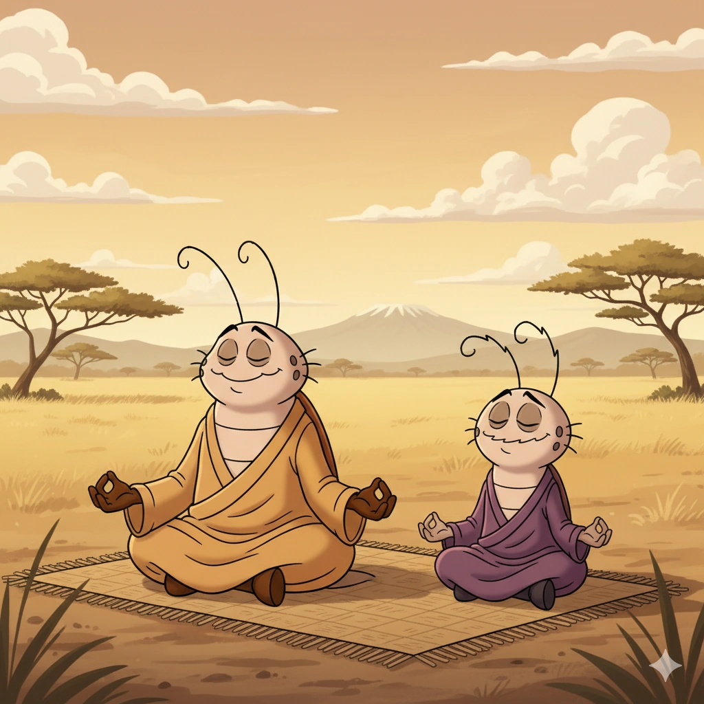 Rube Roach and Reg Roach are doing a meditation at tanzania (Gemini ...