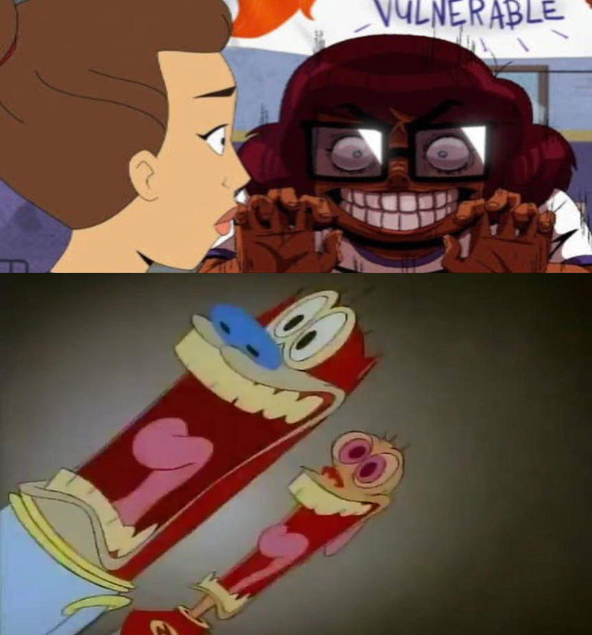 Ren And Stimpy Are Scared Of Scary Velma By Maxiethefox2005 Deviantart Stuff Fan Art Fun