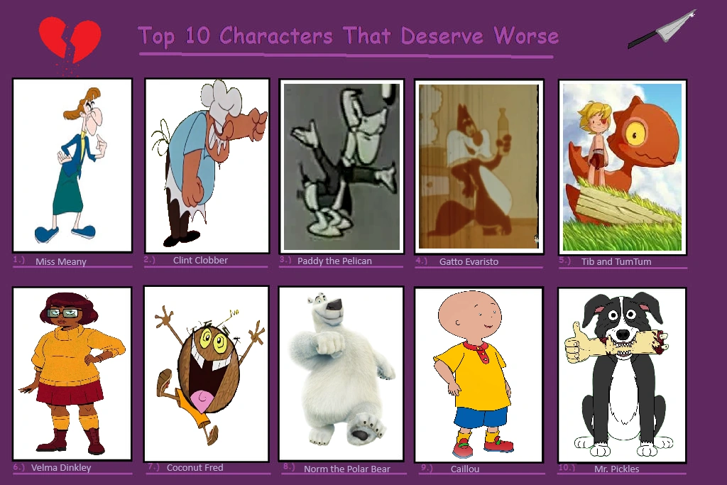 Top 10 Characters That Deserves Worse by MaxietheFox2005 by (DeviantArt ...