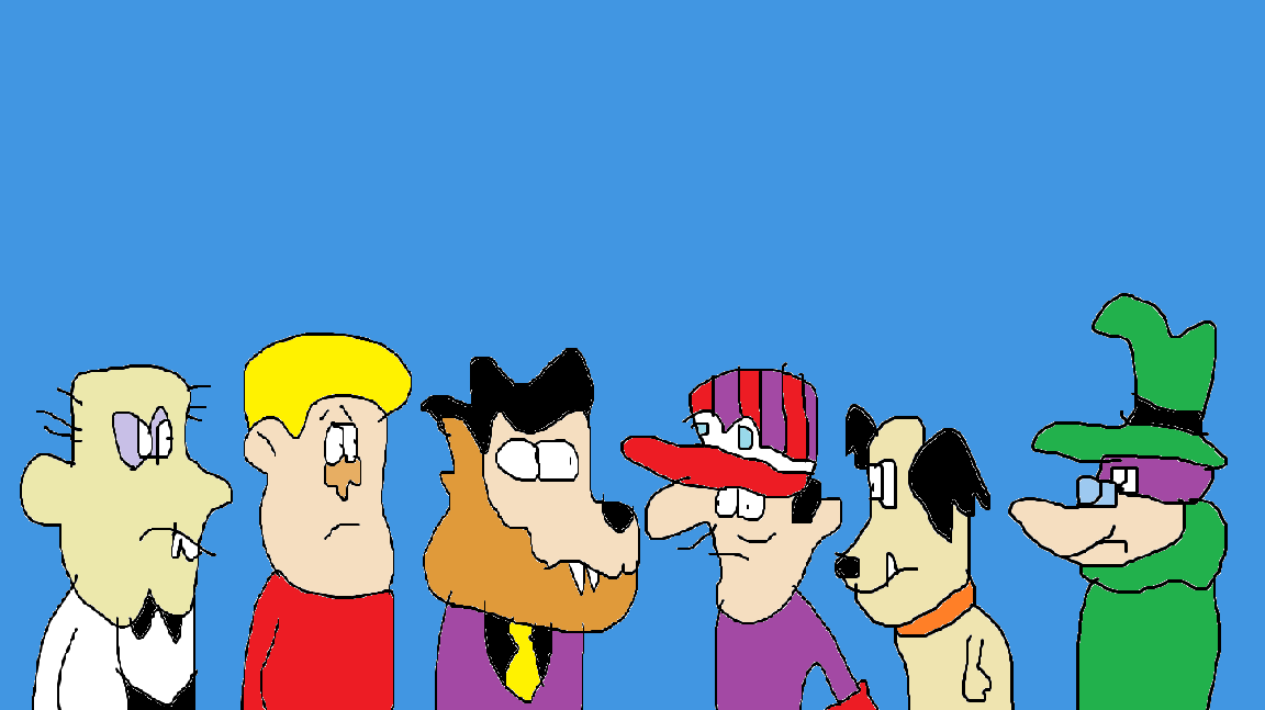 Simon Bar Sinister, Cad Lackey and Riff-Raff and Dick Dastardly ...