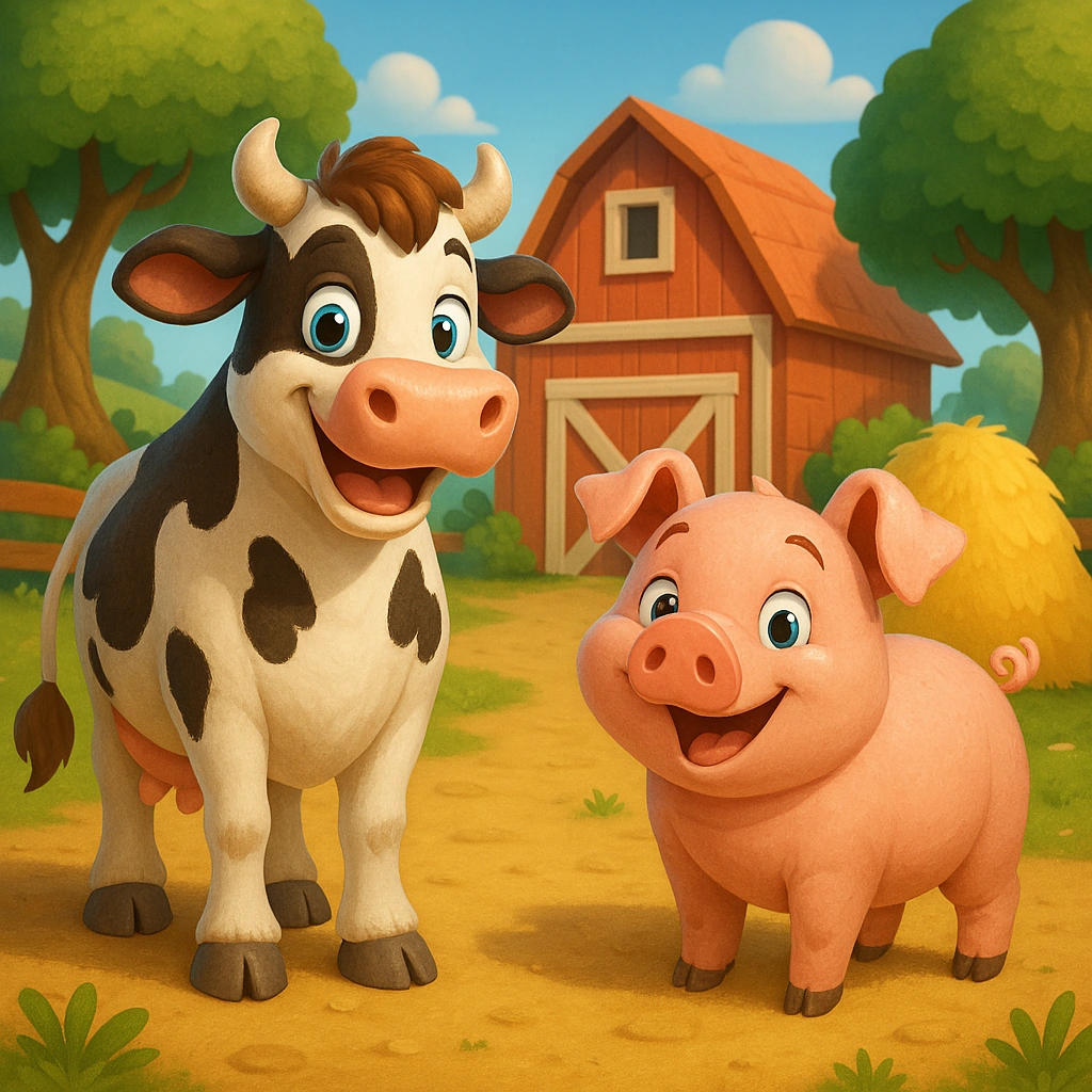 Pig and Cow on the farm (Copilot AI stuff) | Fan art Fun Wiki | Fandom