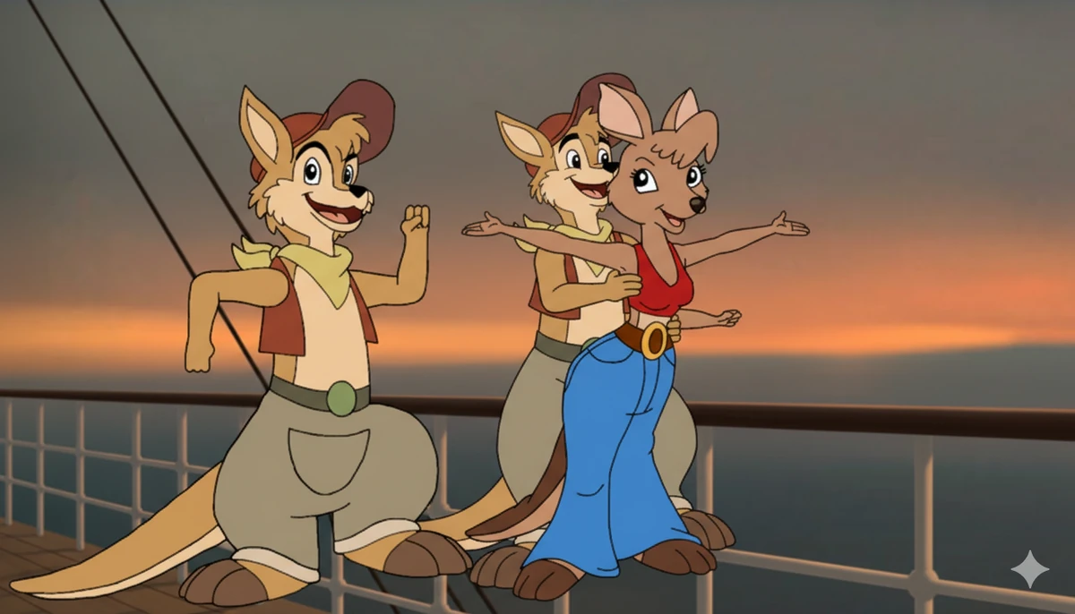 Skippy and Matilda Roo are all doing poses as Jack and Rose from ...