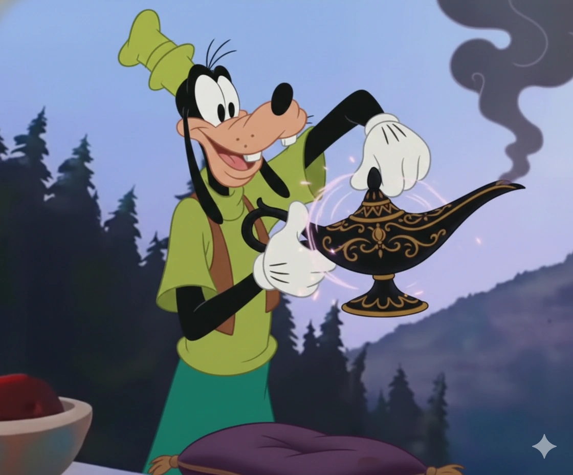 Goofy rubbing Jafar's lamp (Gemini) | Fan art Fun Wiki | Fandom