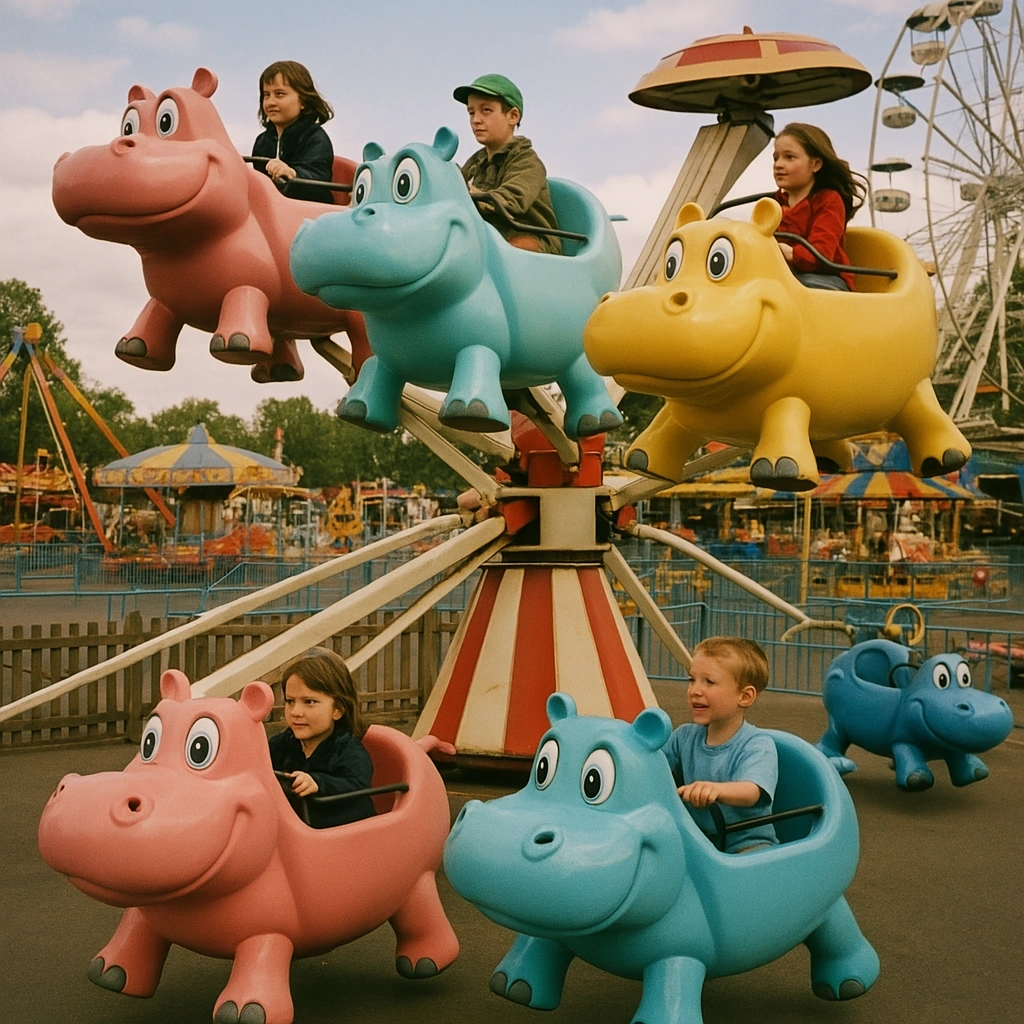 A mini jet themed hippo kiddie ride (Copilot AI stuff) | Fan art Fun ...
