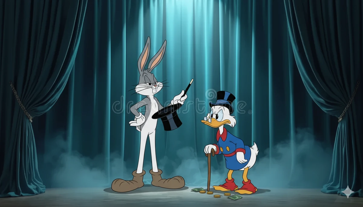 Bugs Bunny and Scrooge McDuck in the magic show (Gemini) | Fan art Fun ...