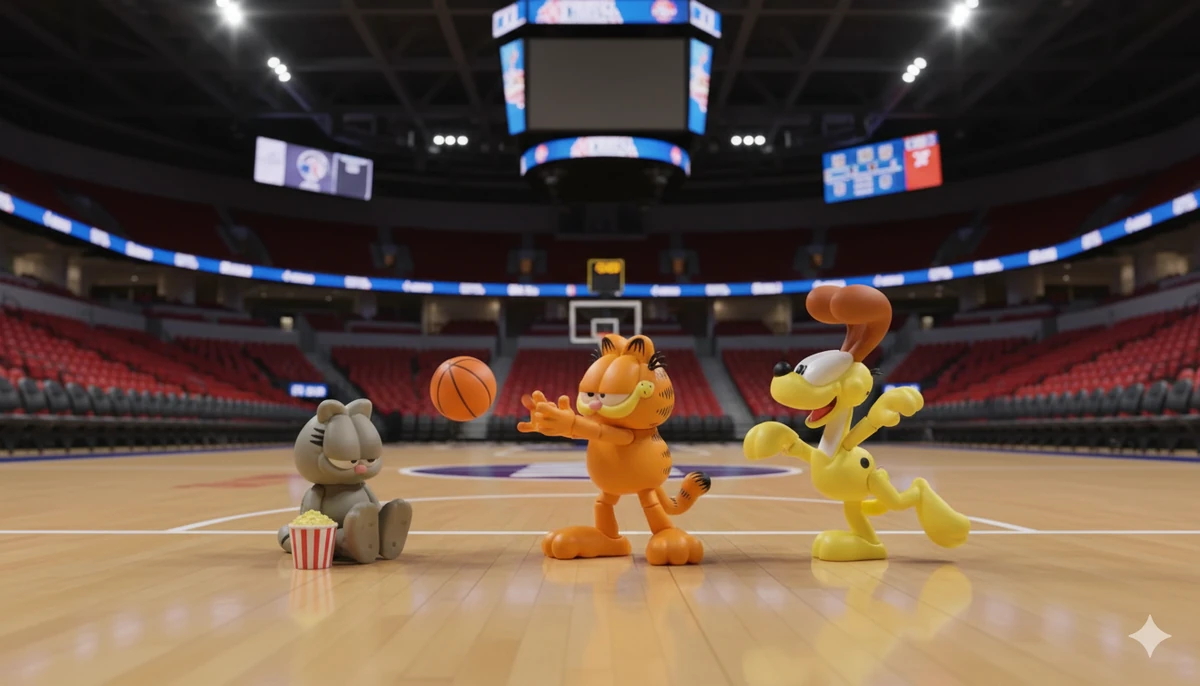 Garfield, Odie and Nermal are all playing in basketball arena (Gemini ...