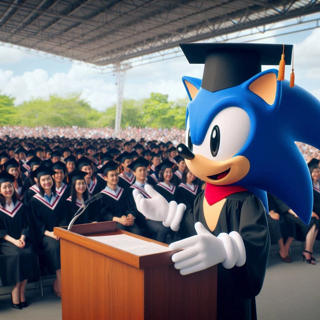 Sonic the Hedgehog's Graduation Speech (AI stuff) | Fan art Fun Wiki ...