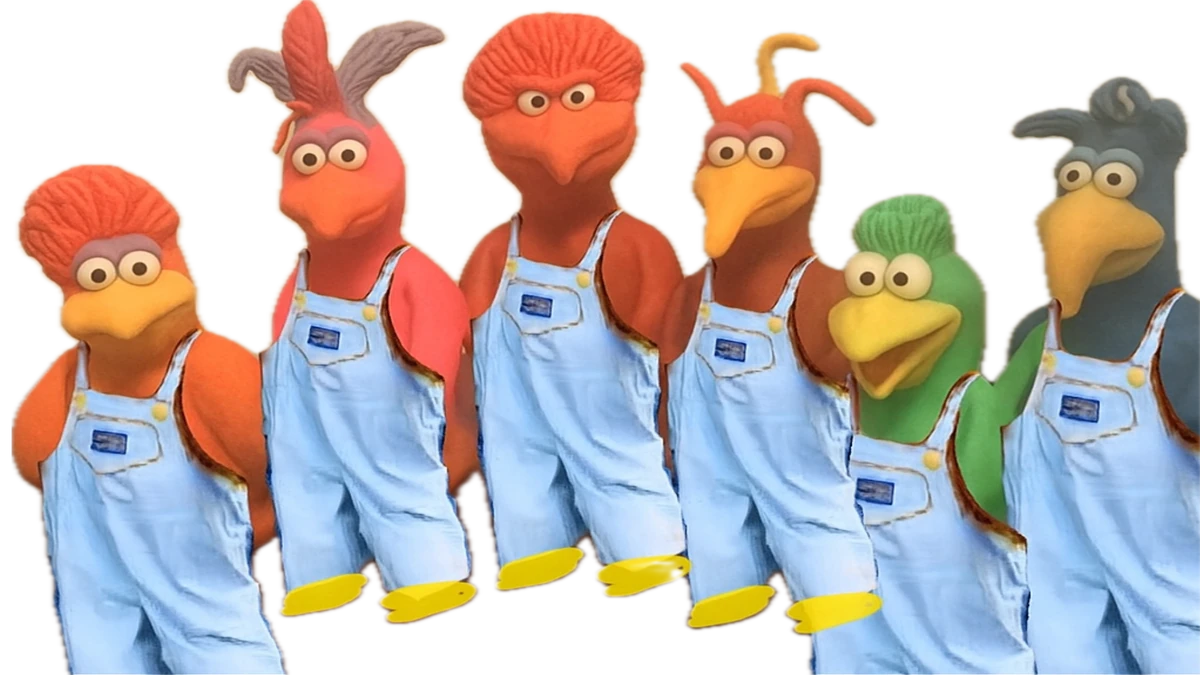 The Muppet Birds Wear Overalls with opened eyes and happy faces | Fan ...