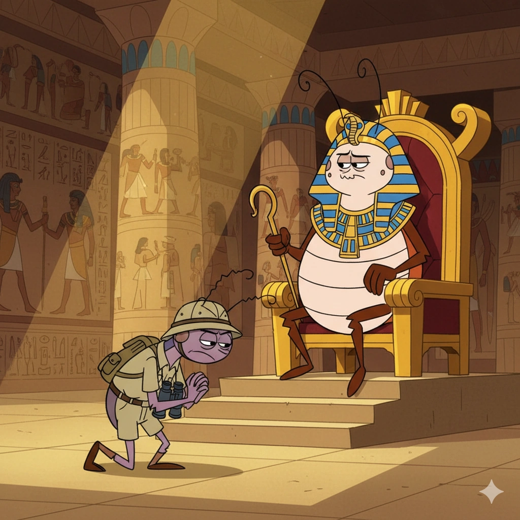 Safari Explorer Rube Roach bowing down to King Pharaoh Reg Roach at ...