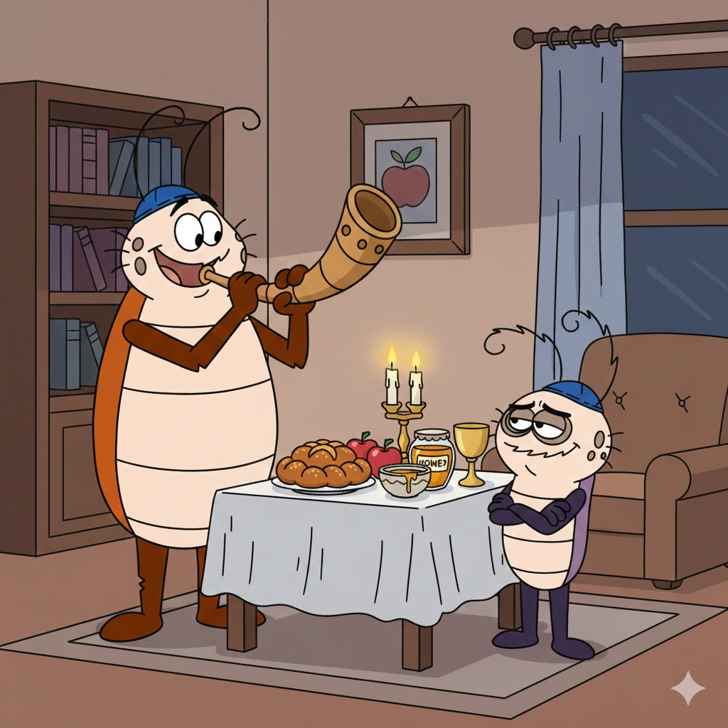 Rube Roach and Reg Roach in rosh hashanah blessing at house (Gemini ...