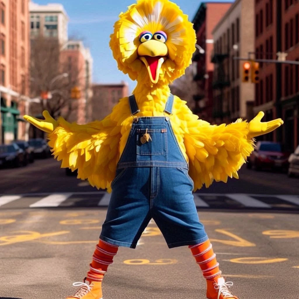 Big Bird the road crossing | Fan art Fun Wiki | Fandom