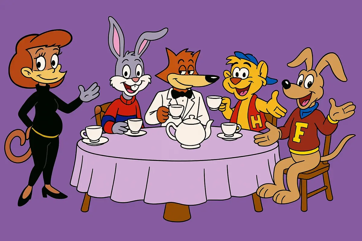 Reader Rabbit, Lil Howie, Spy Fox, Monkey Penny and Frankie at the Tea ...