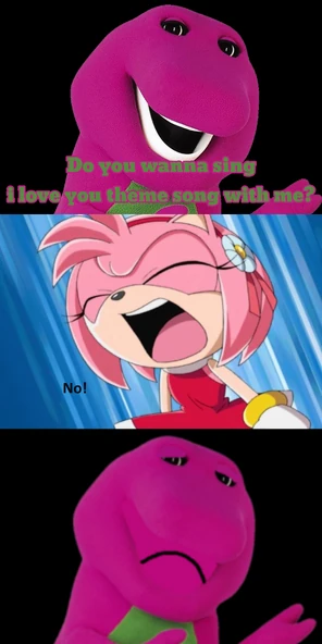 Amy Rose Says No to Barney by MaxietheFox2005 (DeviantArt stuff) | Fan ...