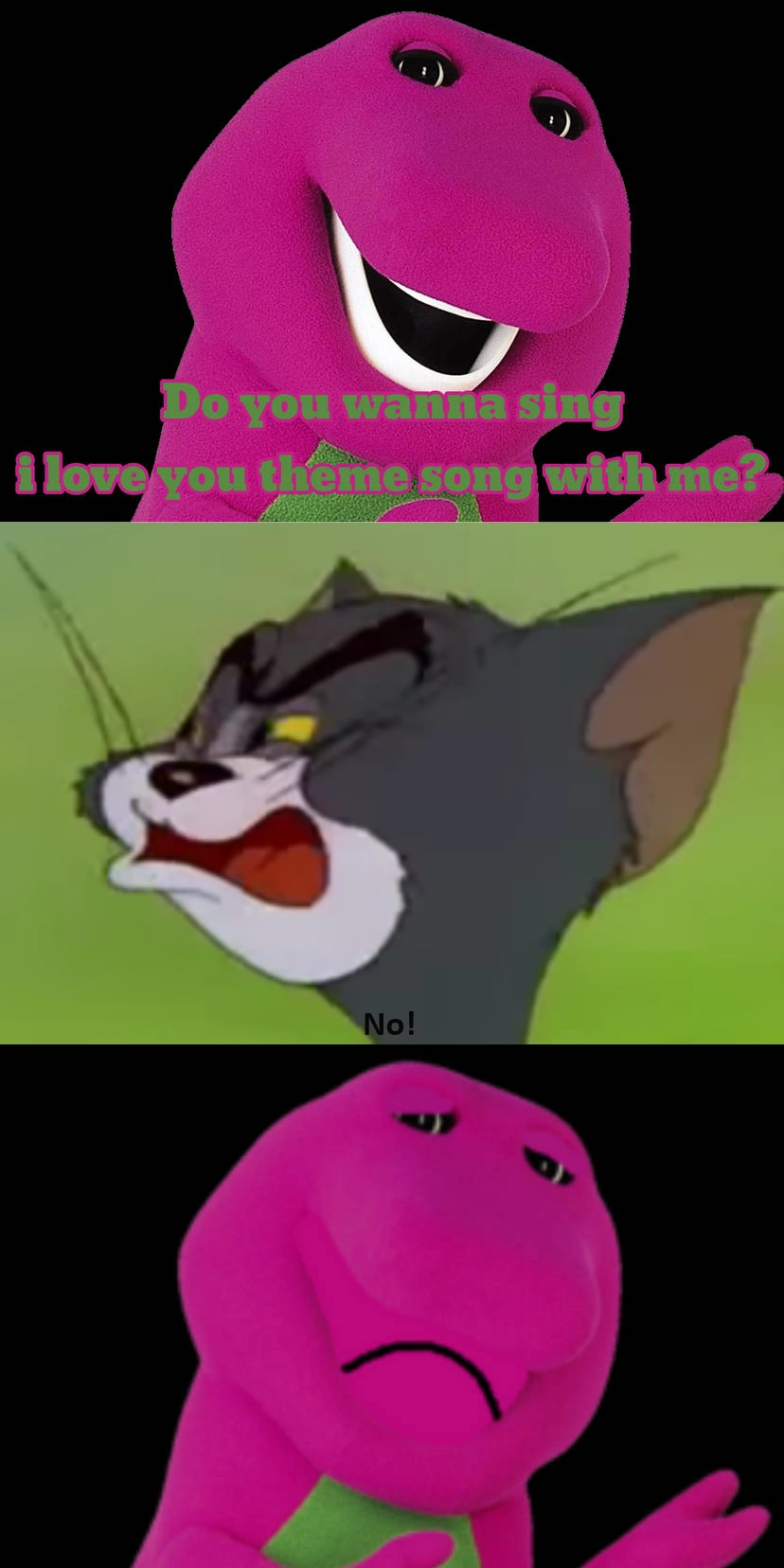 Tom Cat Says No to Barney by MaxietheFox2005 (DeviantArt stuff) | Fan art Fun Wiki | Fandom