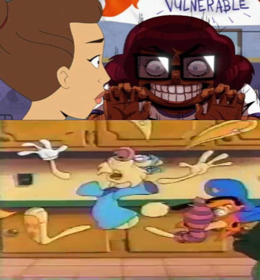 Fall Apart Rabbit Is Scared Of Scary Velma By Maxiethefox2005