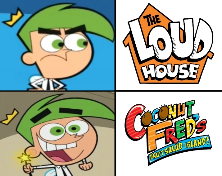 Cosmo prefers Coconut Fred's Fruit Salad Island over The Loud House by ...