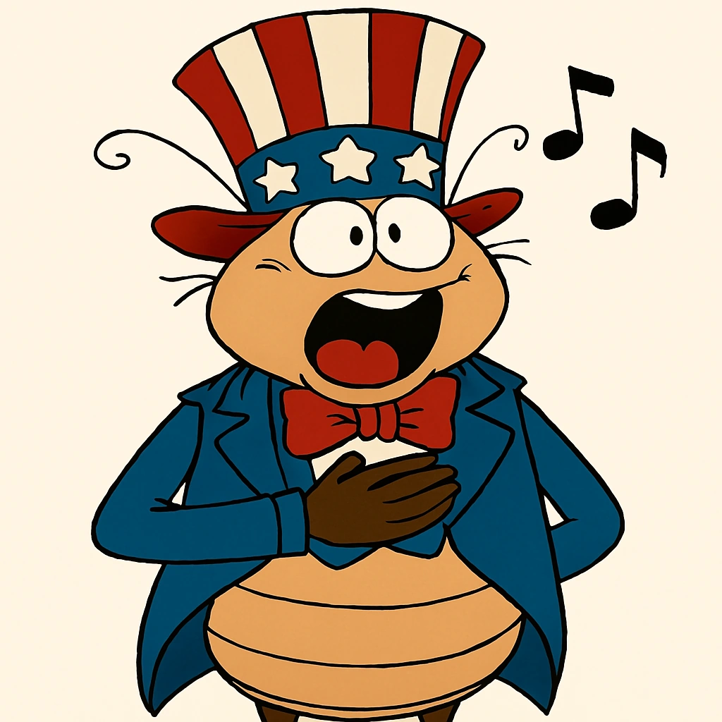 Uncle Sam Rube Roach singing The Battle Hymn of the Republic from 4th ...