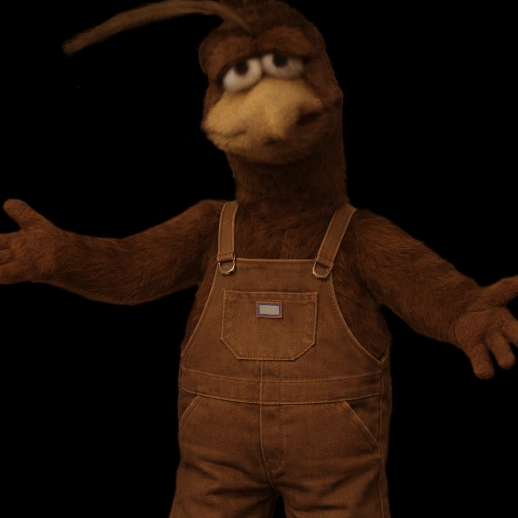 Brown Harvey Bird wears overalls | Fan art Fun Wiki | Fandom