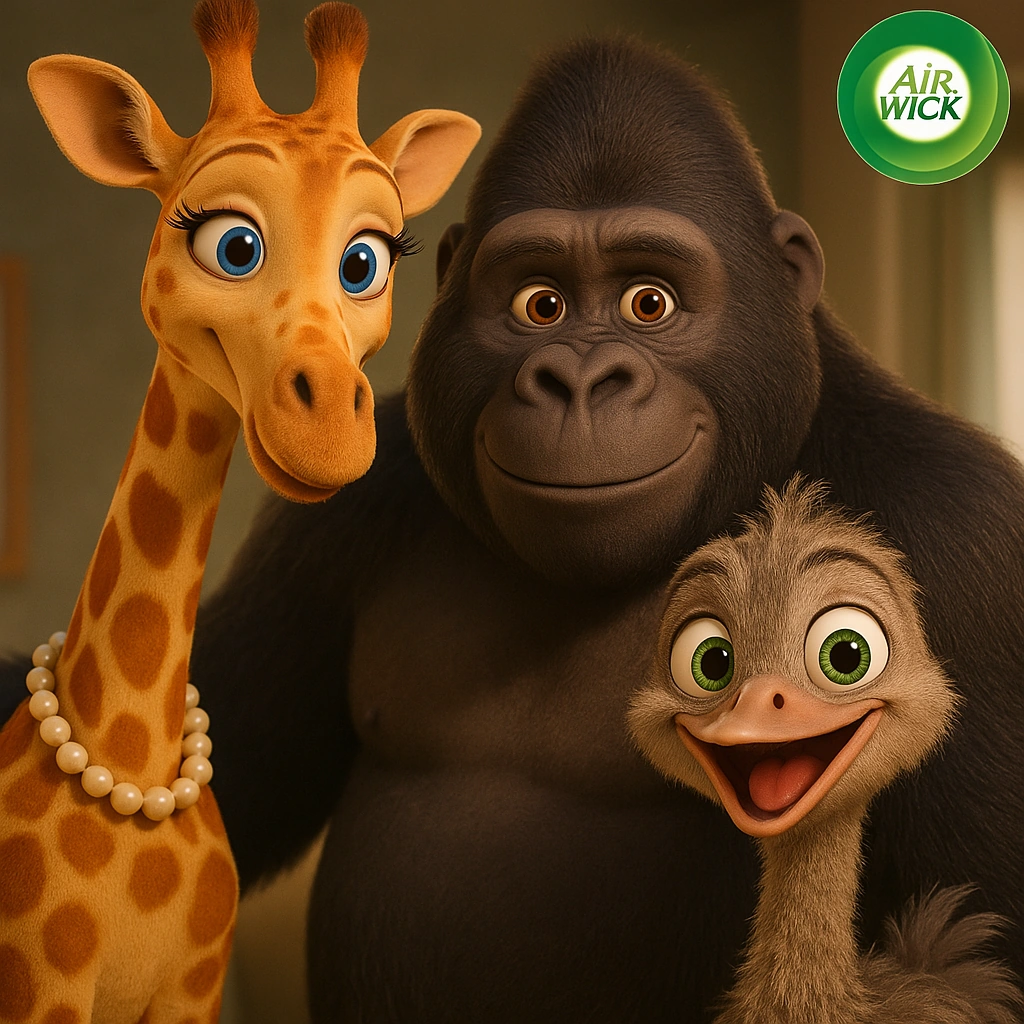 Air Wick commercials featuring a family of animals III (Copilot AI ...