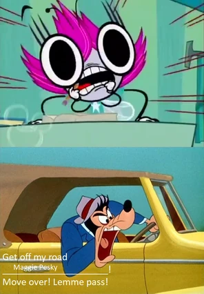 Goofy shouts at Maggie Pesky (DeviantArt stuff) | Fan art Fun Wiki | Fandom