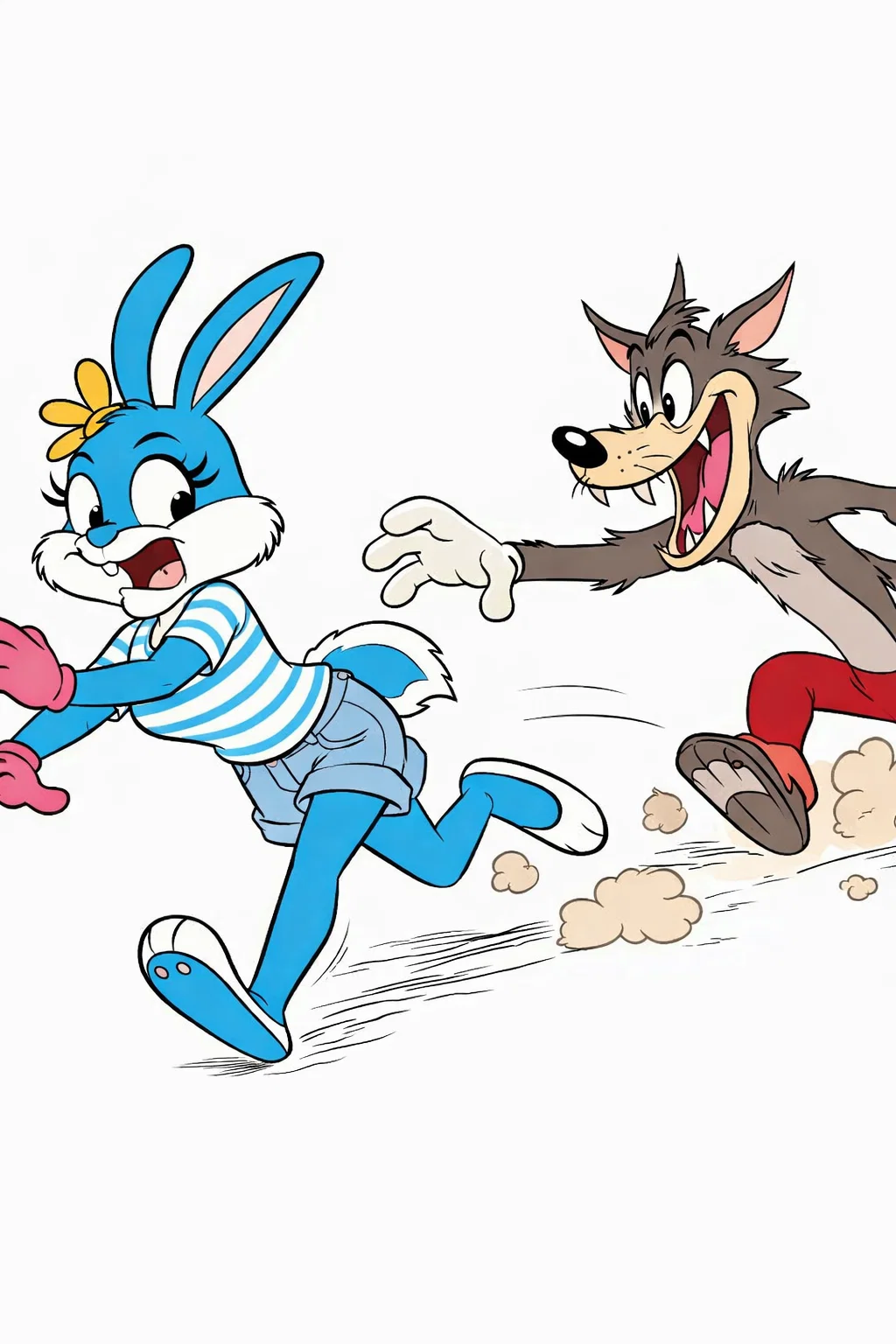 Wolfy Chasing Jinxy the Rabbit (Sora AI version) | Fan art Fun Wiki ...